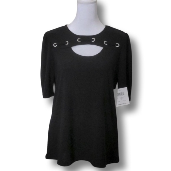 89th & Madison | Tops | Nwt 89th Madison Womens Black Short Sleeve Top ...